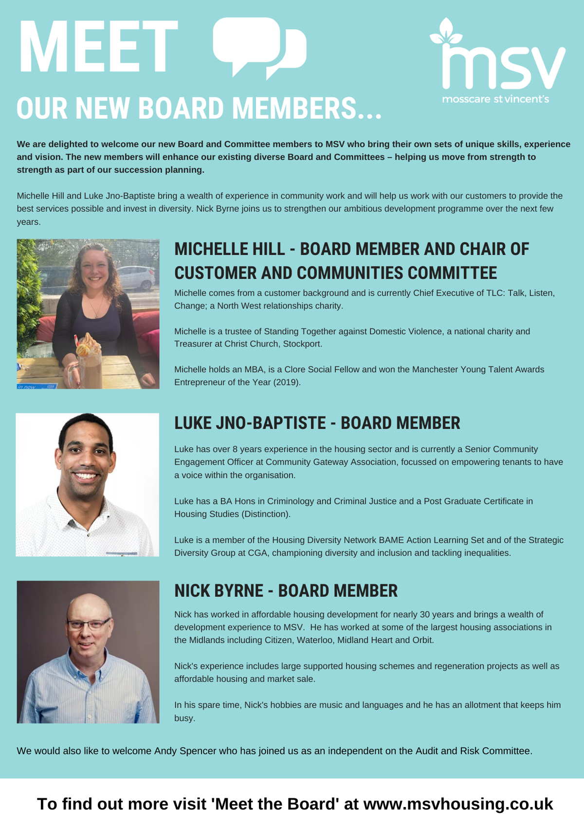 Meet our new board and committee members